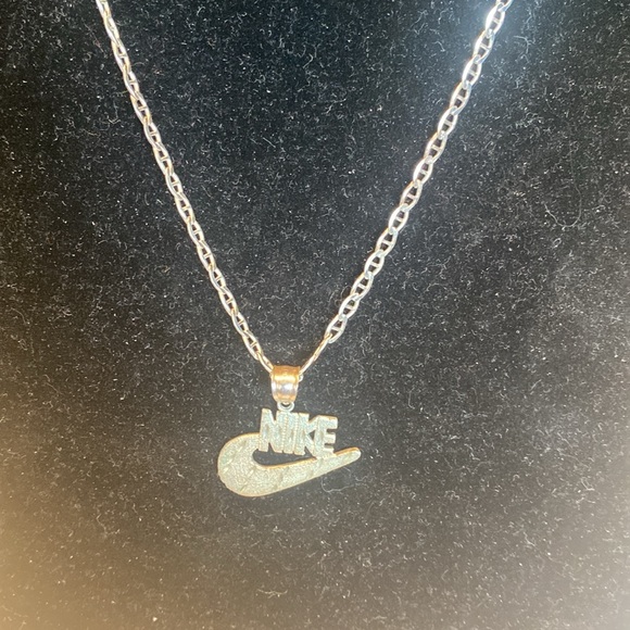 Nike | Jewelry | Nike Sterling Silver Pendant And Link Chain | Poshmark